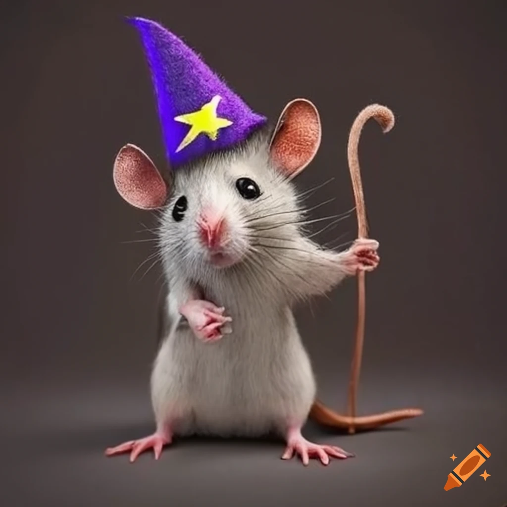 Felted wool anthropomorphic red rat wearing a green kit hat on Craiyon