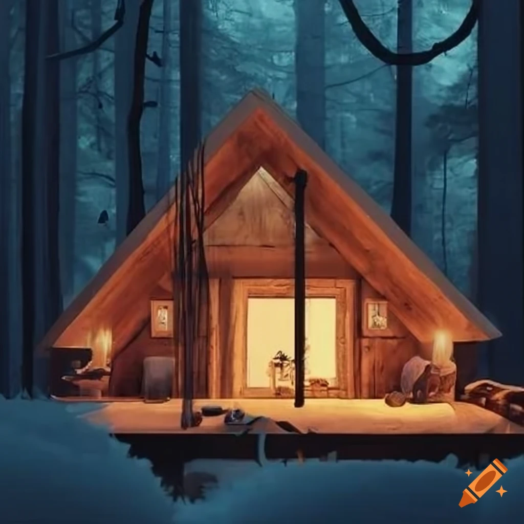 Cozy cabin in the woods