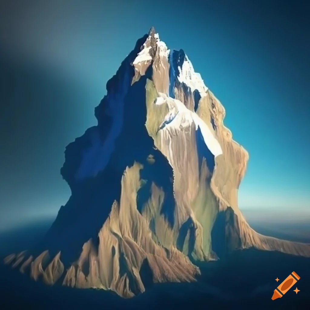 Conceptual image showing a mountain hidden underground after a 180 ...