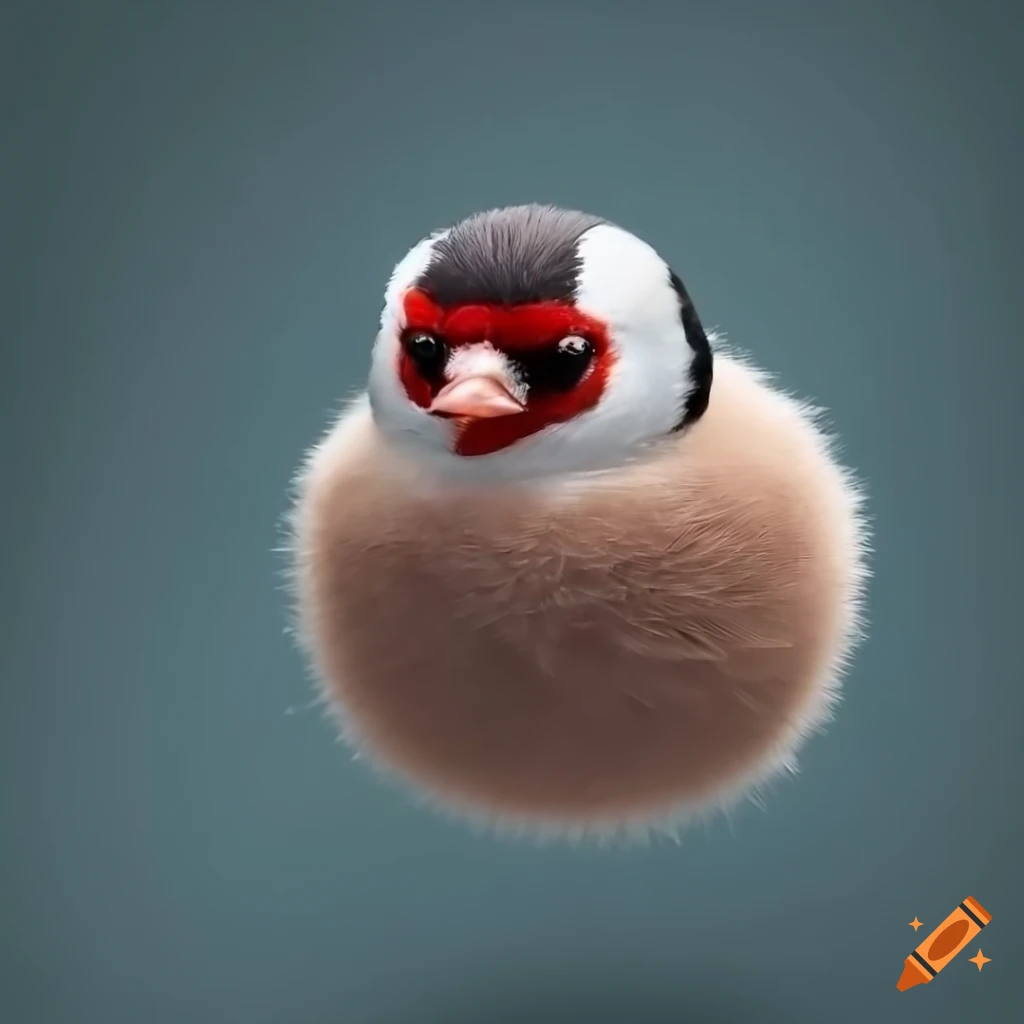 8k goldfinch bird with fluffy brown feathers on Craiyon