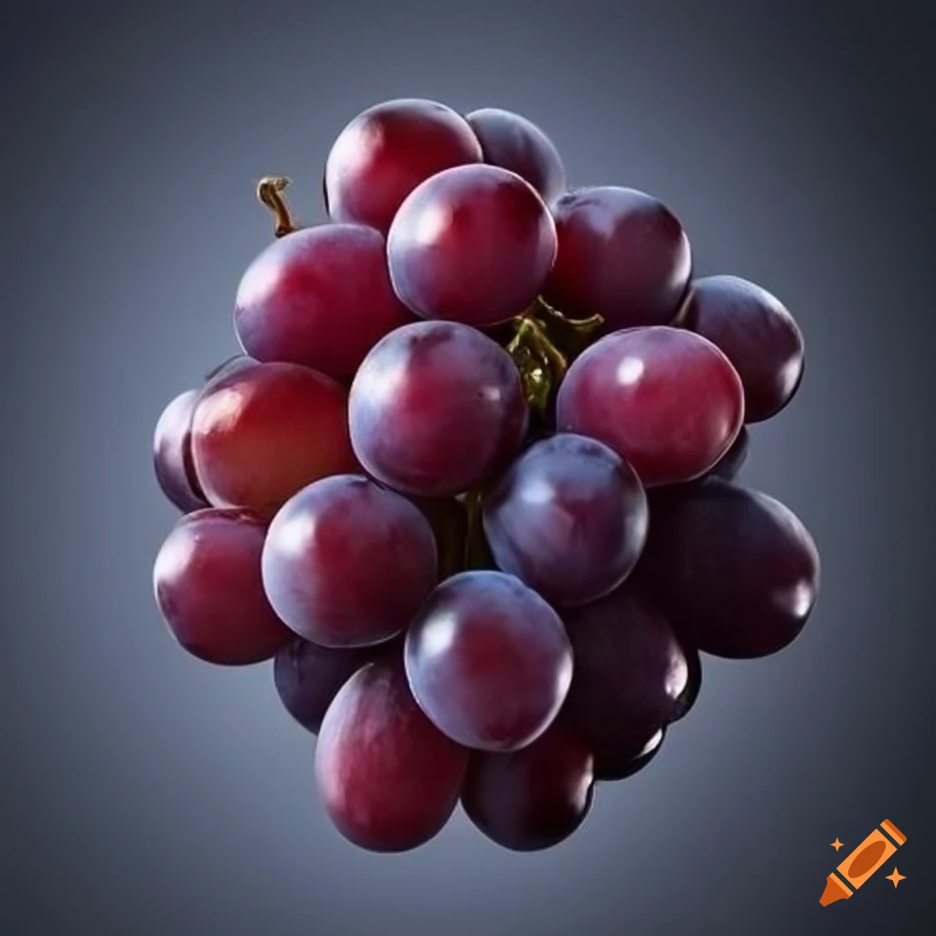Metallic grapes on a table on Craiyon