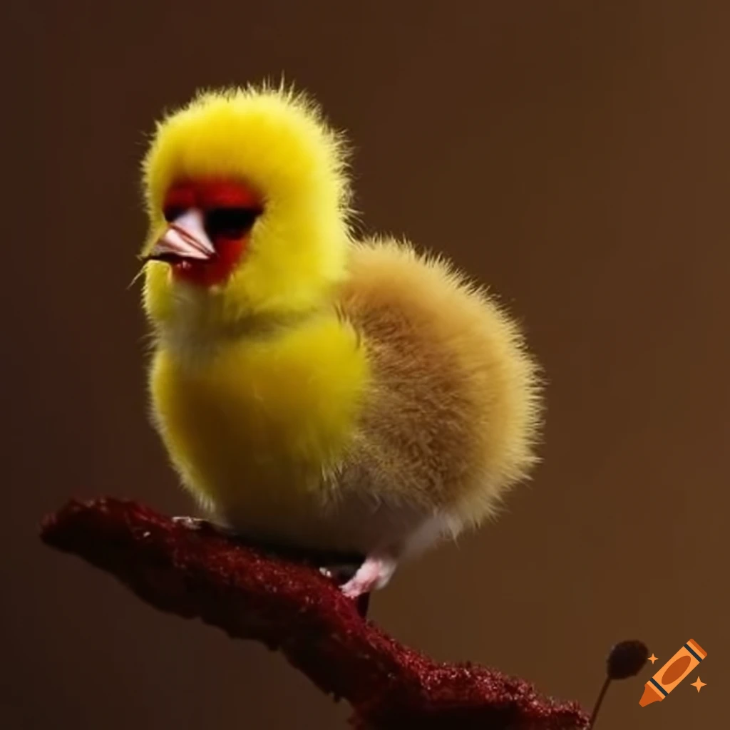 Fluffy goldfinch bird
