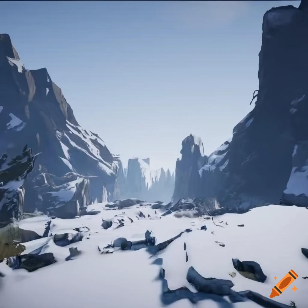 Snowy mountains in unreal engine 5
