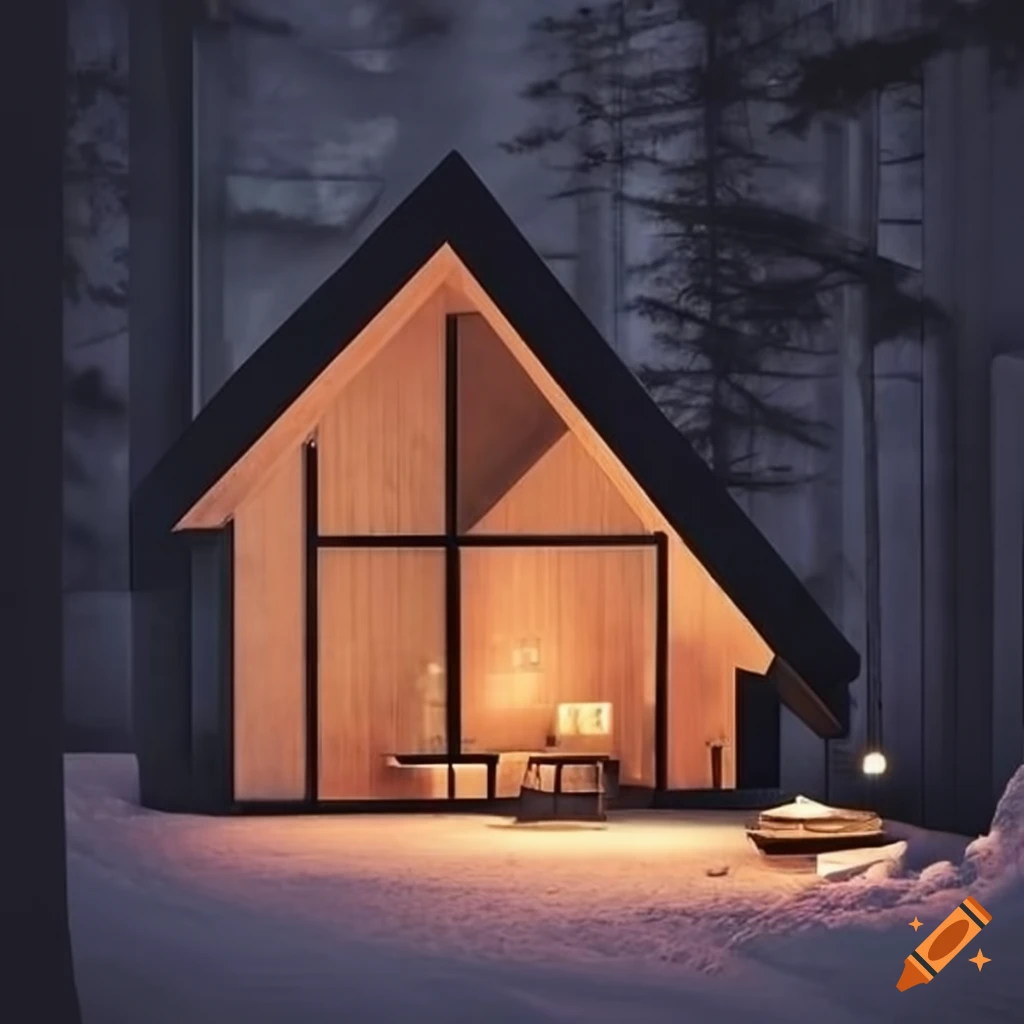 Cozy minimal cabin architecture