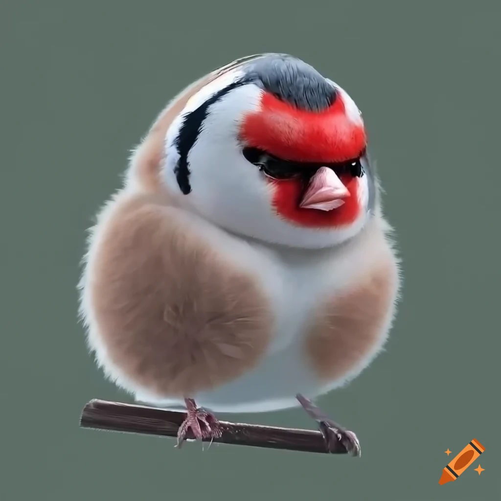 Adorable fluffy goldfinch bird on Craiyon
