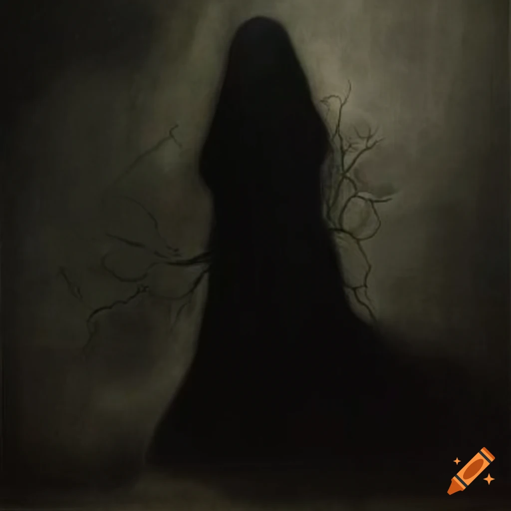 Painting of a black shadow by fuyuko matsui