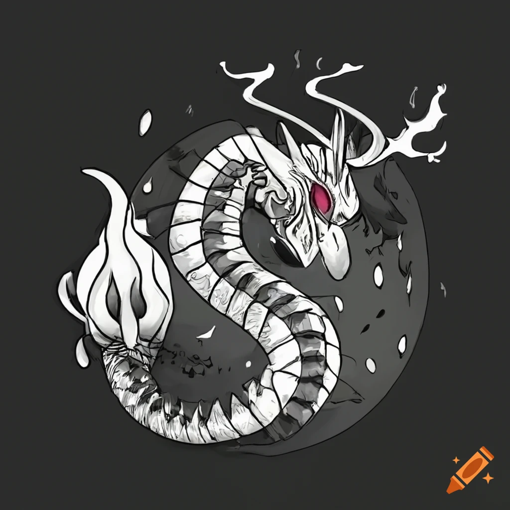 Image of a fiery-eyed fire serpent with bull horns