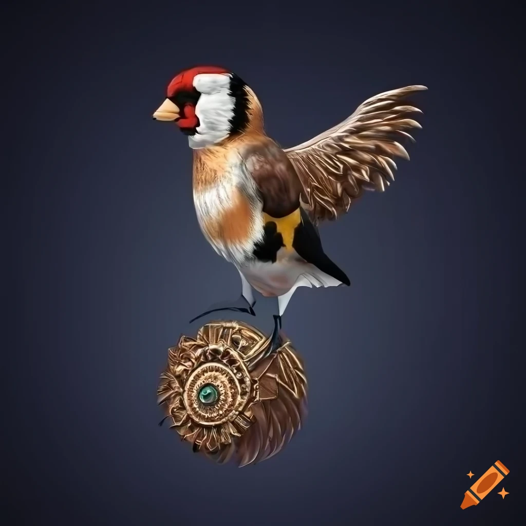 Detailed illustration of a king european goldfinch bird on Craiyon