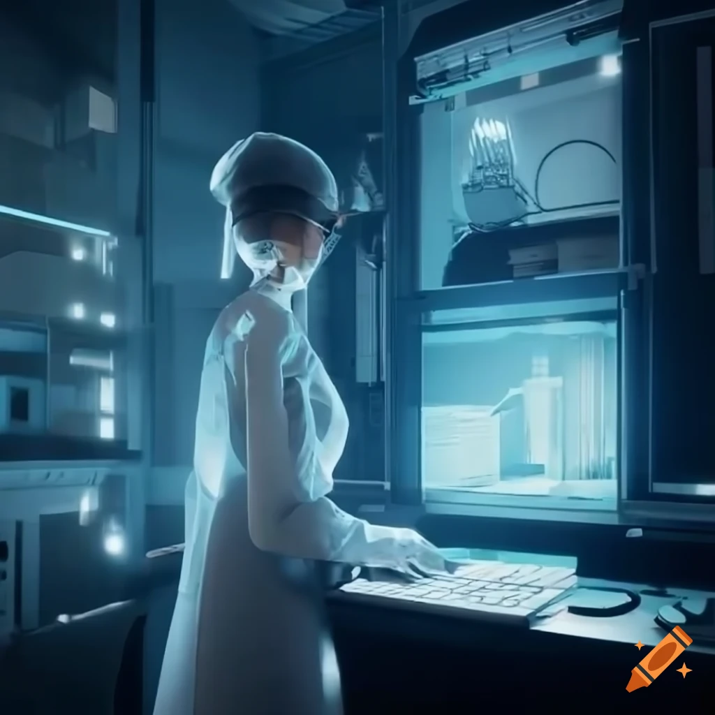 Scientists working in a high-tech laboratory on Craiyon