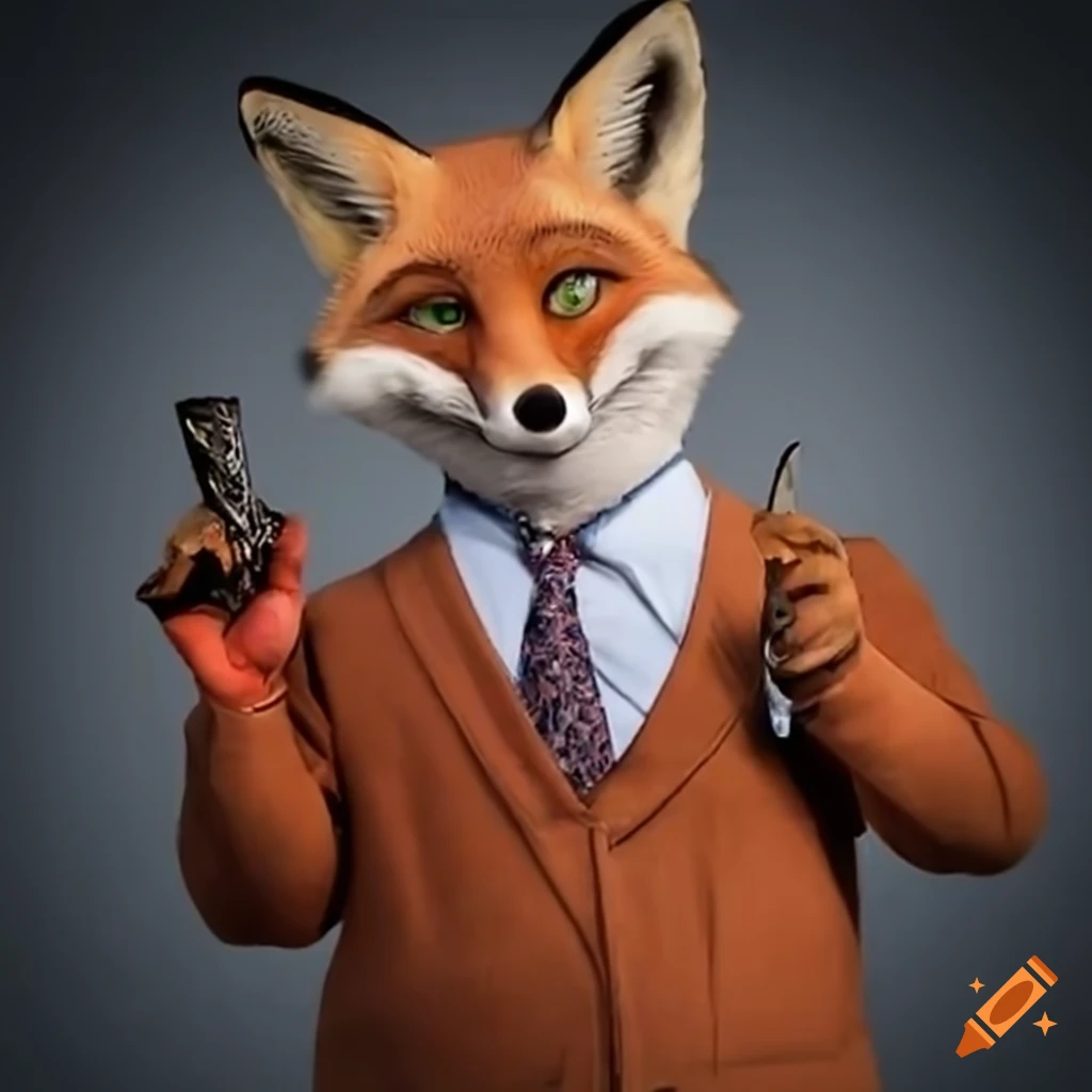 Cartoon illustration of Ted Cruz as a fox on Craiyon