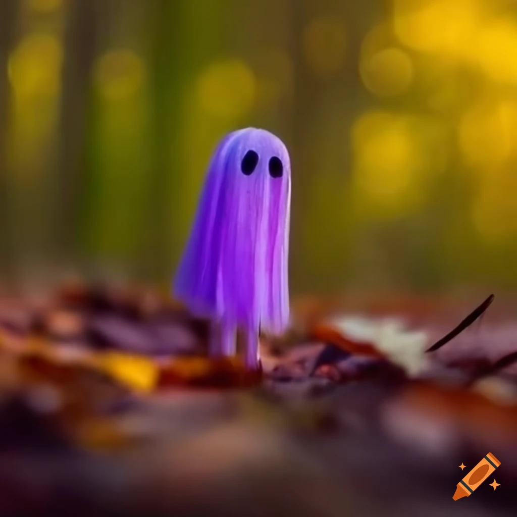 Purple ghost in an autumn forest