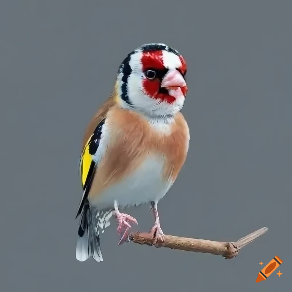 Adorable 8K goldfinch with fluffy feathers on Craiyon