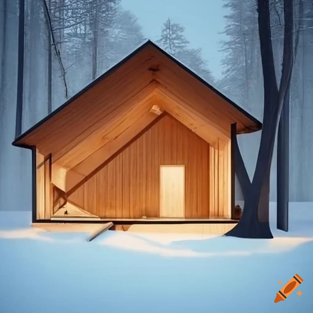 Cozy minimal cabin architecture