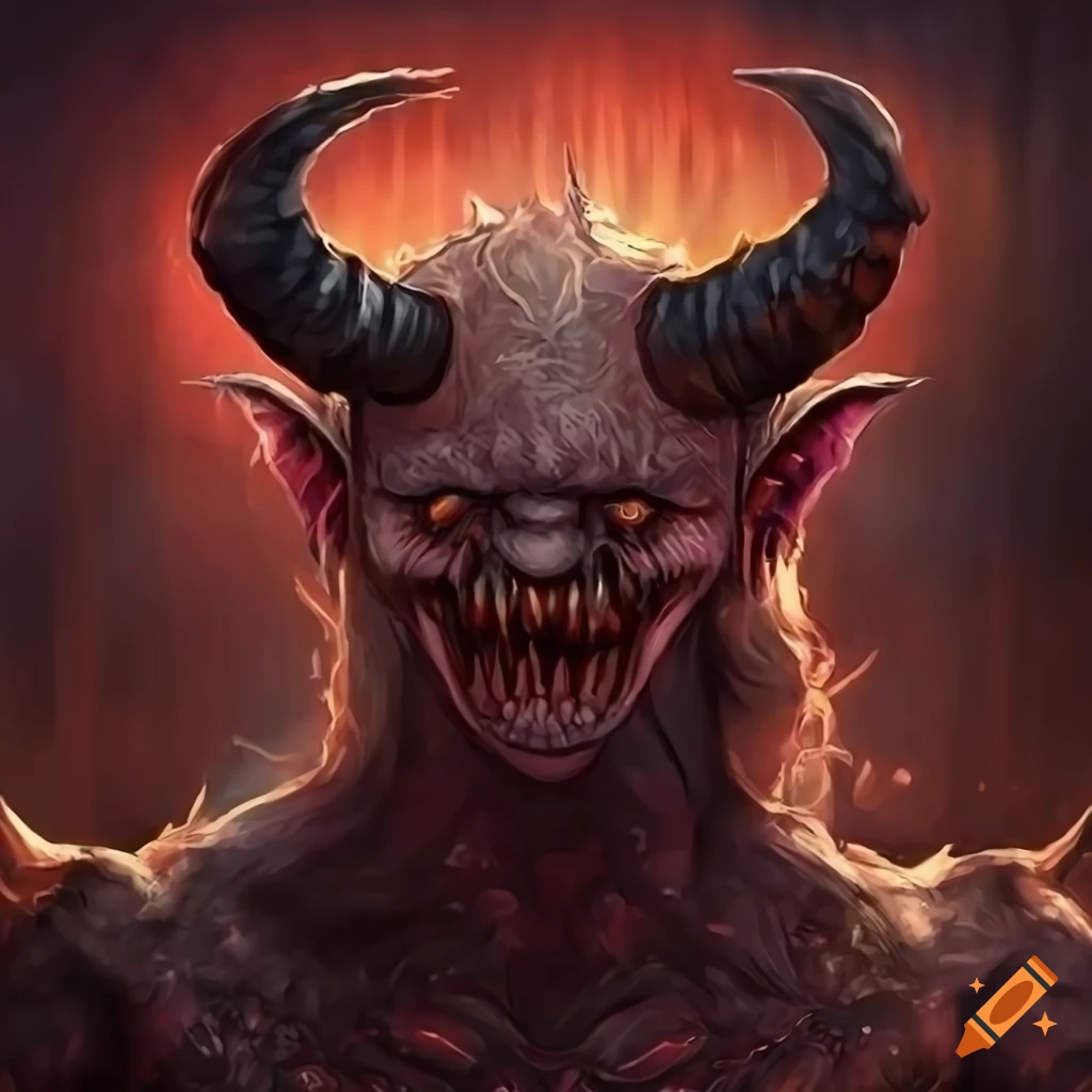 Art of a teleporting fantasy demon