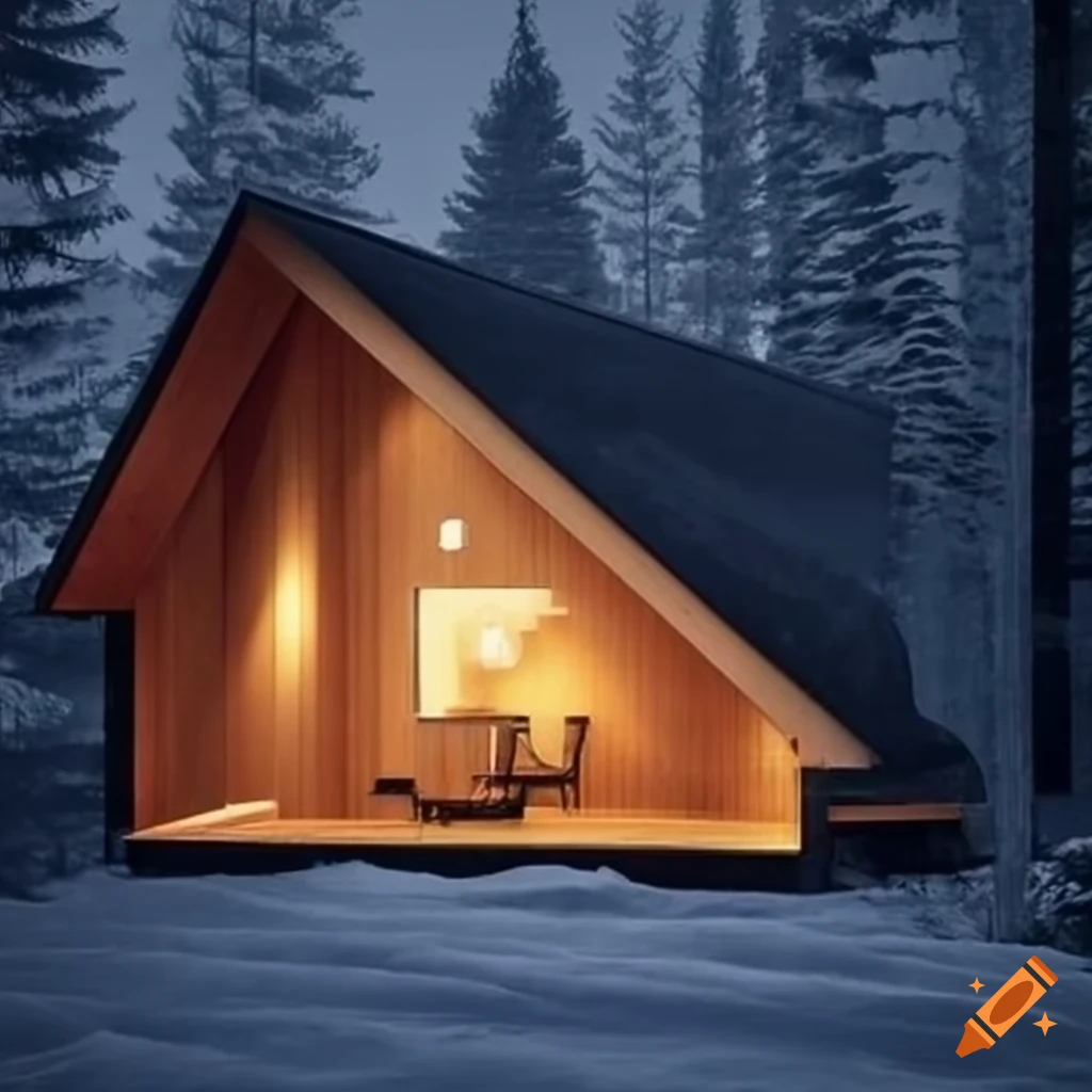 Cozy minimal cabin architecture design