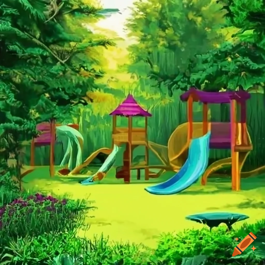 Green park scenery on Craiyon