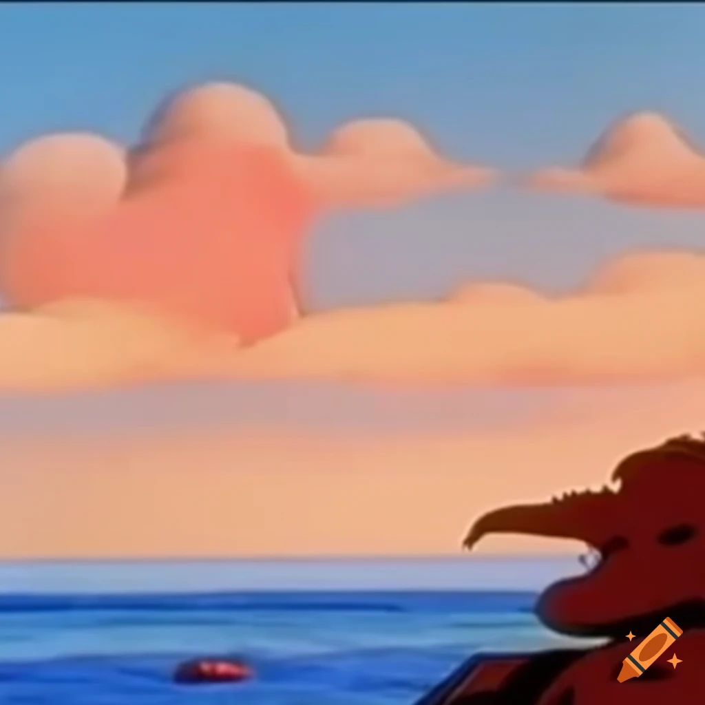 Classic early cgi animation of a person walking on the beach