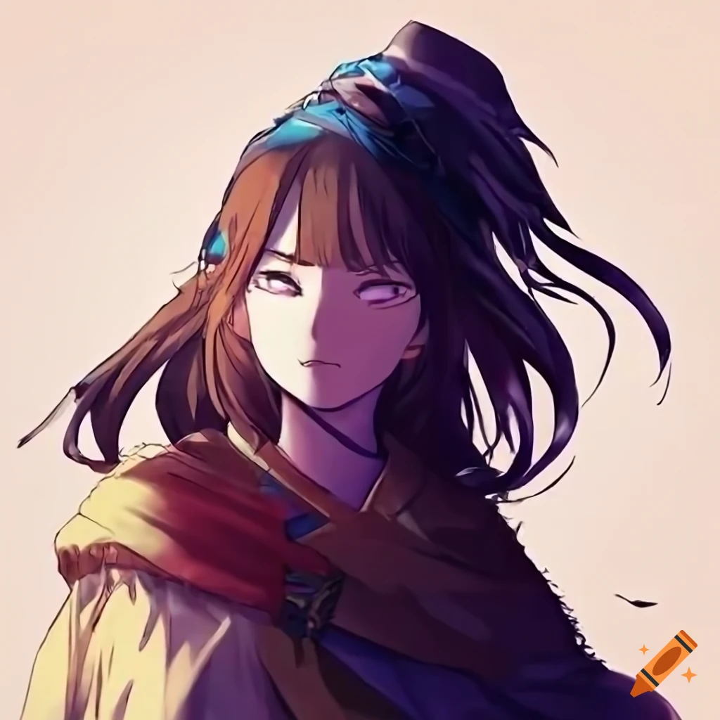 Anime-style depiction of a mongol nomad
