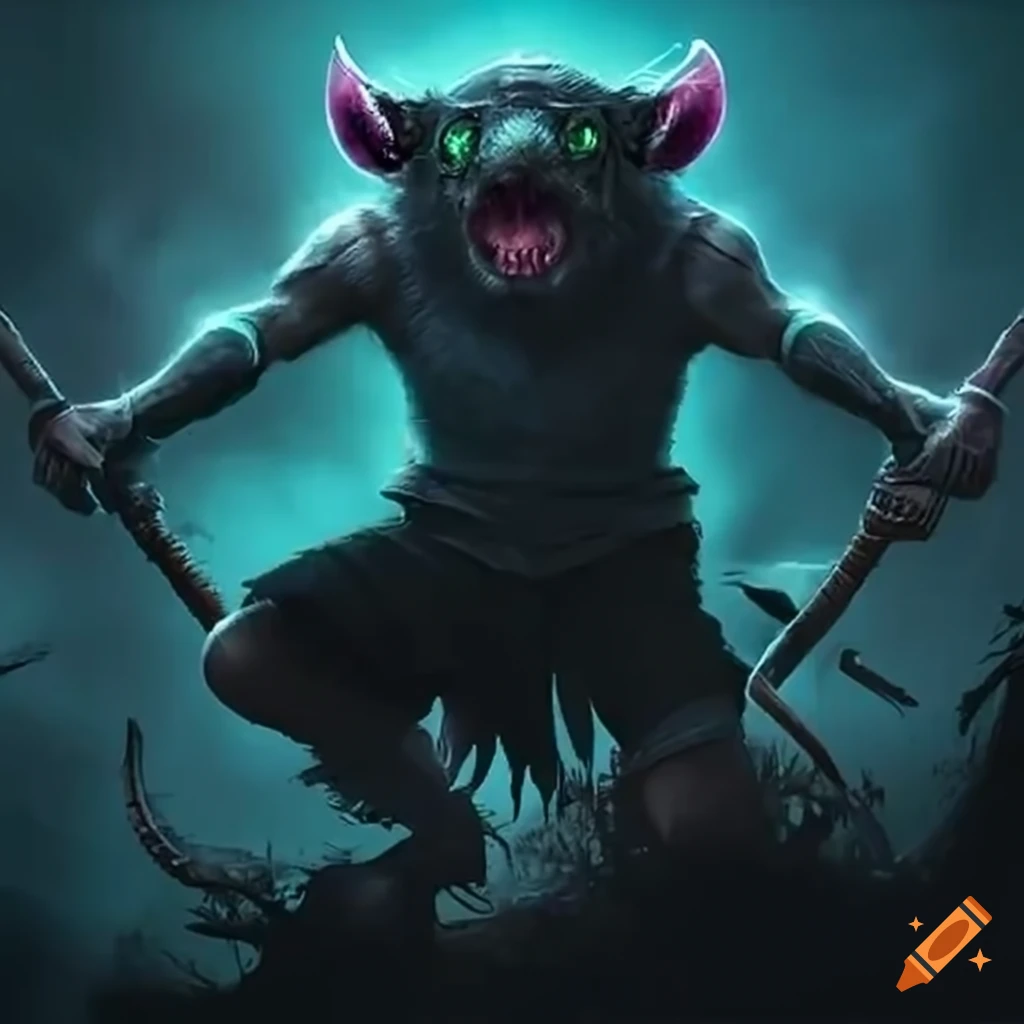 Illustration of rat soldiers charging into battle on Craiyon