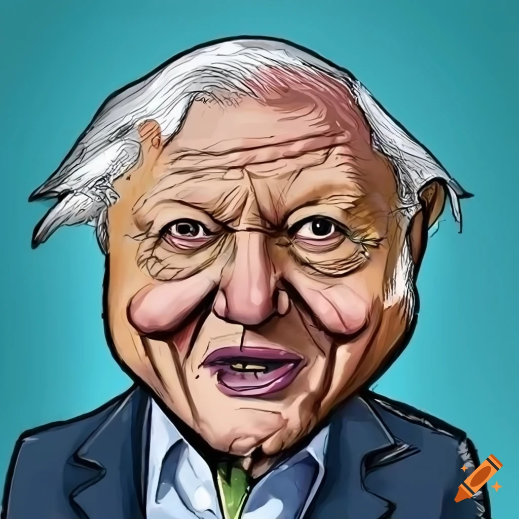 Cartoon of david attenborough