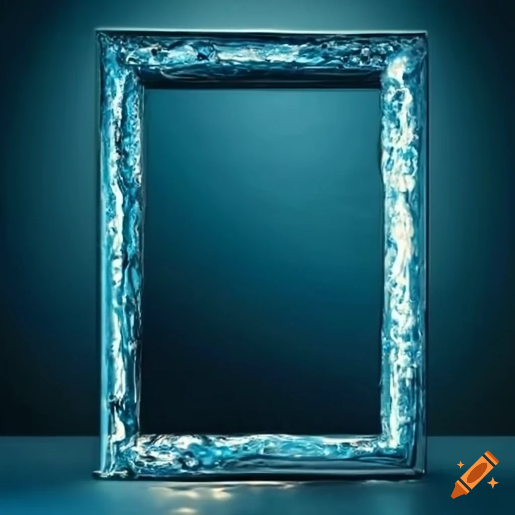 Abstract picture frame made of water on Craiyon