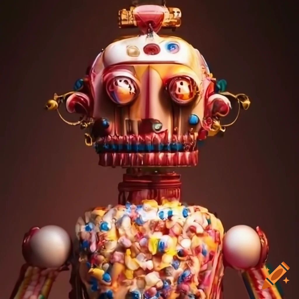 Intricate and amusing unicorn sculpture made of corn on Craiyon