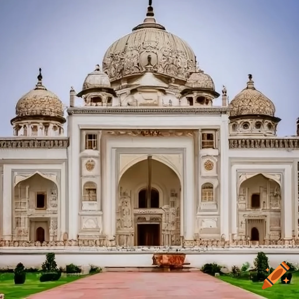 Full frontal elevation of the mahal white house in mediterranean ...
