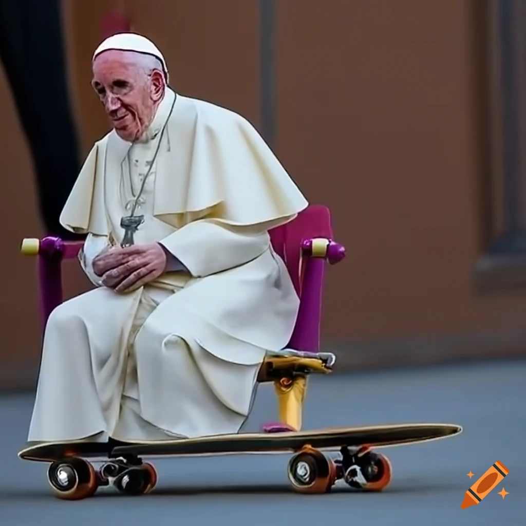 Pope francis riding a motorcycle on Craiyon