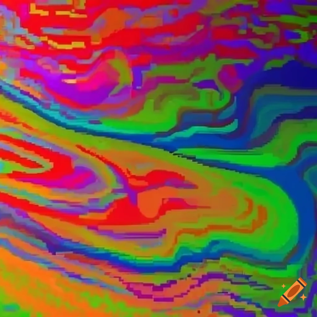 Pixelated abstract art with wavy grainy texture on Craiyon