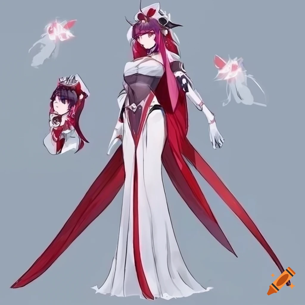 Detailed concept art of Rosaria in a wedding gown on Craiyon