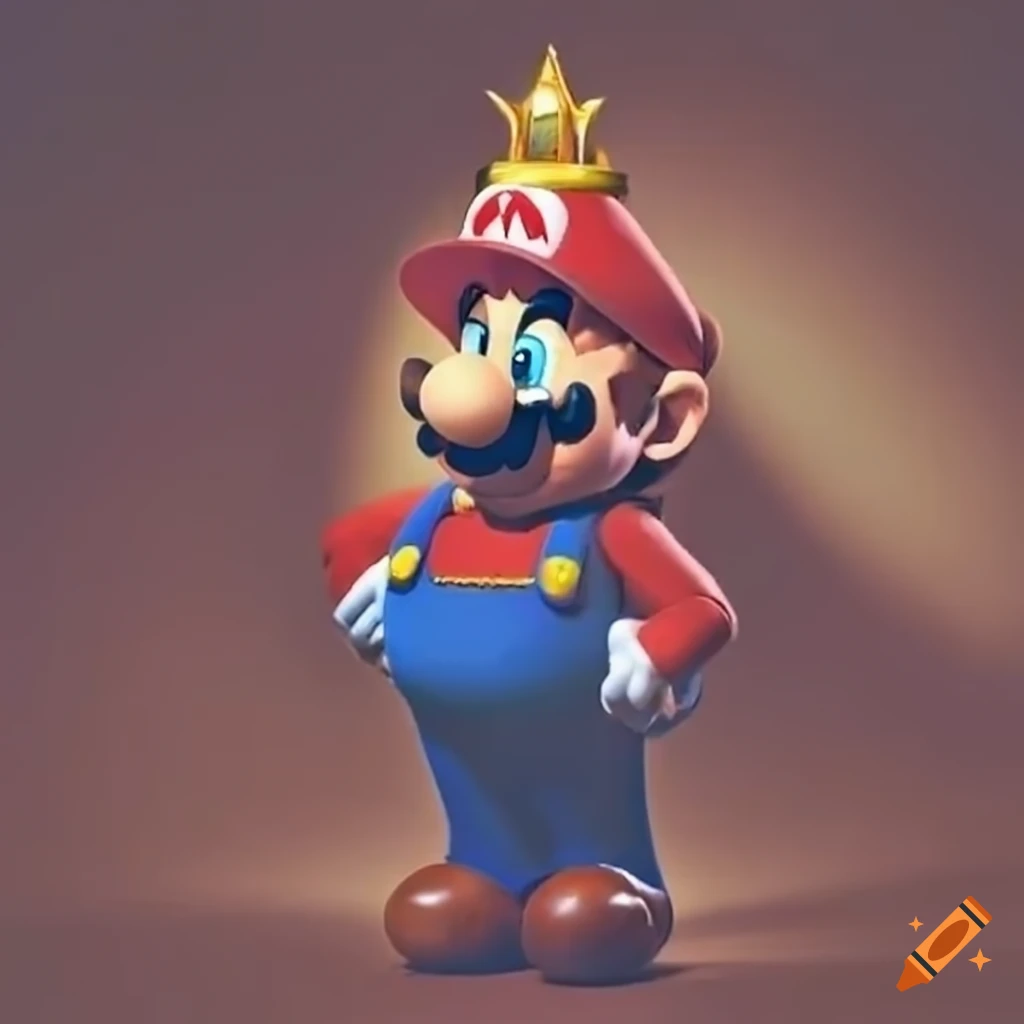 Mario bowing at the cross on Craiyon