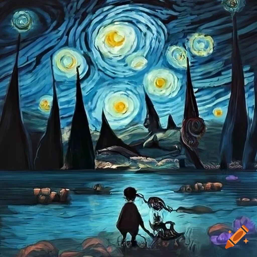 Homer simpson under a starry night sky on Craiyon
