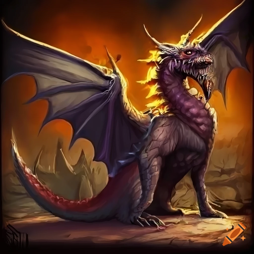 Digital art of a fierce dragon guarding its treasure