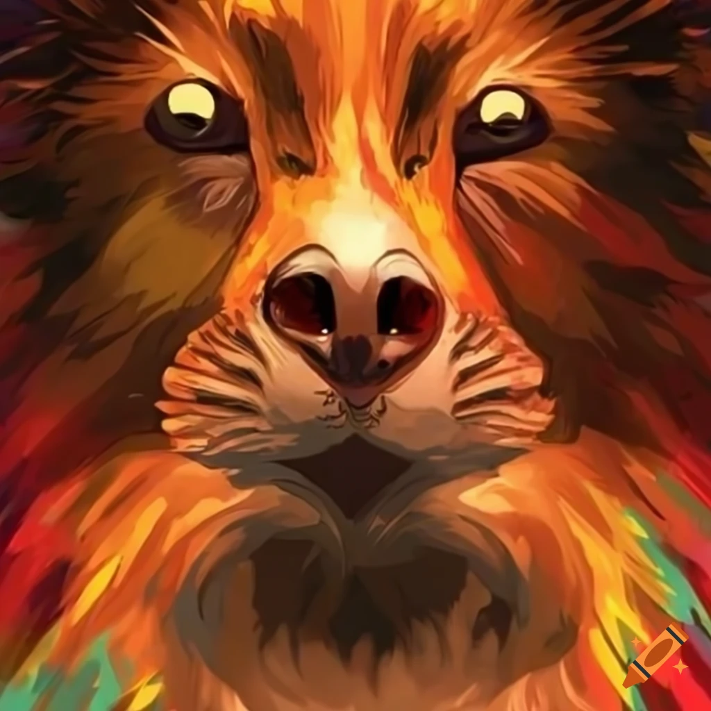 Digital art of a monkey fox hybrid