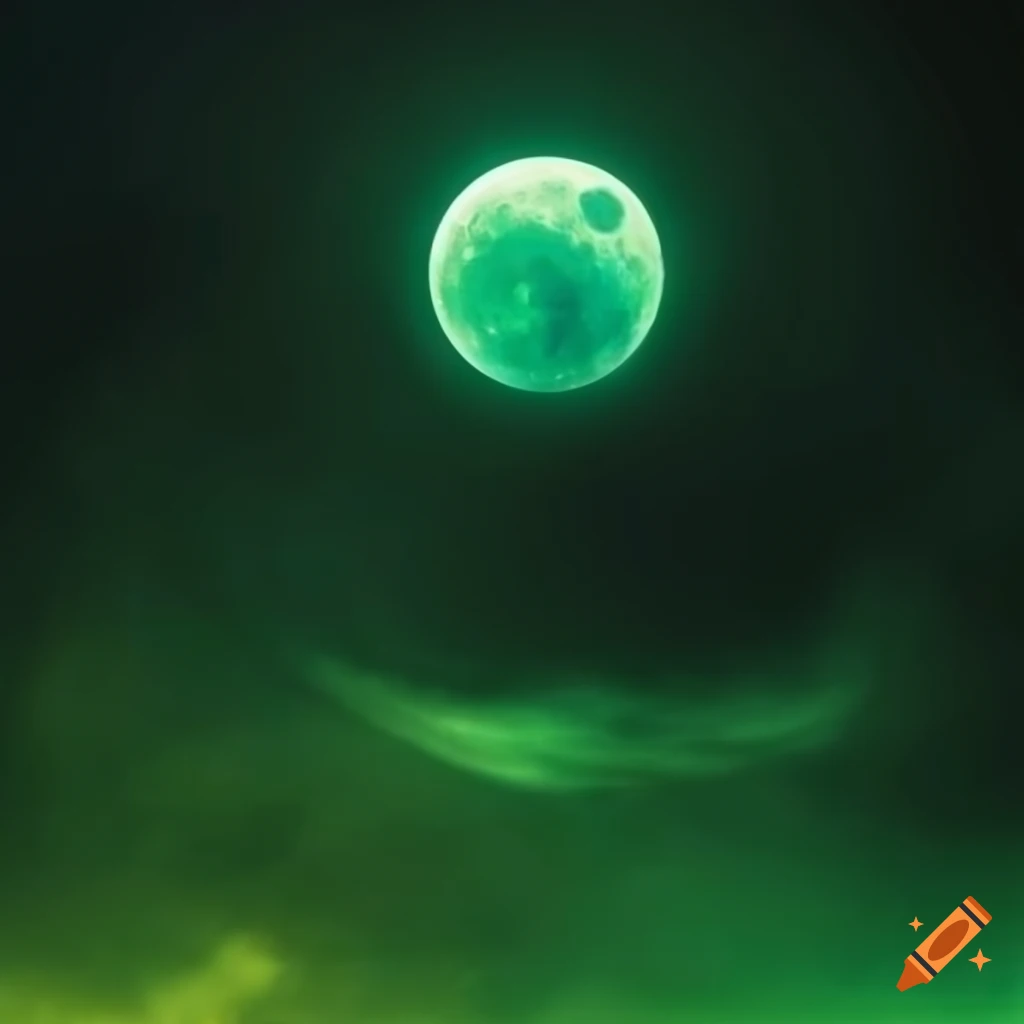 Green moon illustration
