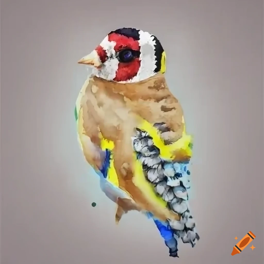European goldfinch in a cage