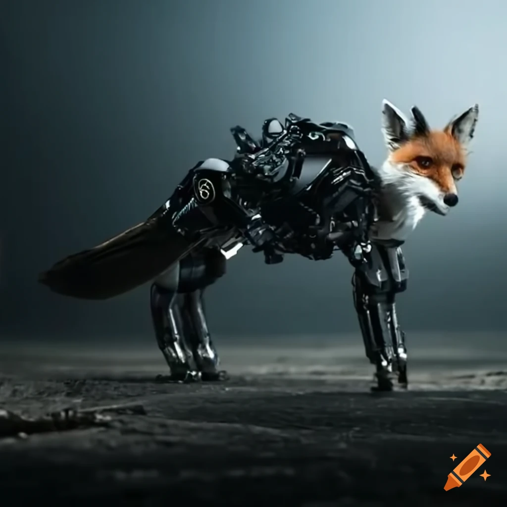 Bionic fox walking with metal plates