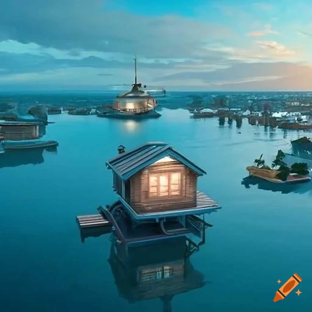 Floating homes in a magical city