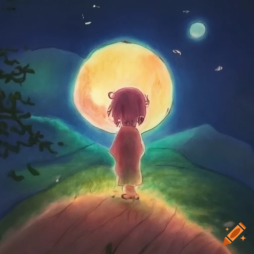 Colorful chibi ghost sleeping under the night sky on Craiyon