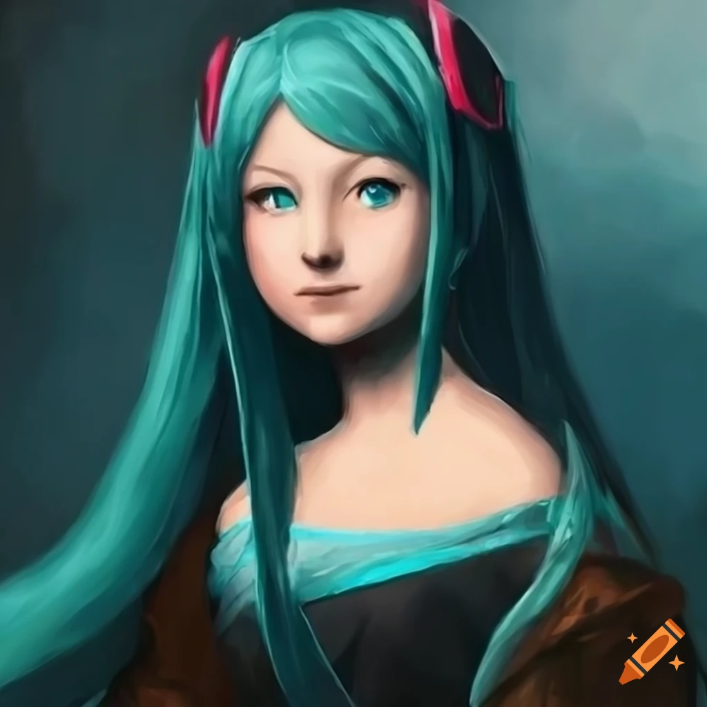 1800s portrait of hatsune miku on Craiyon