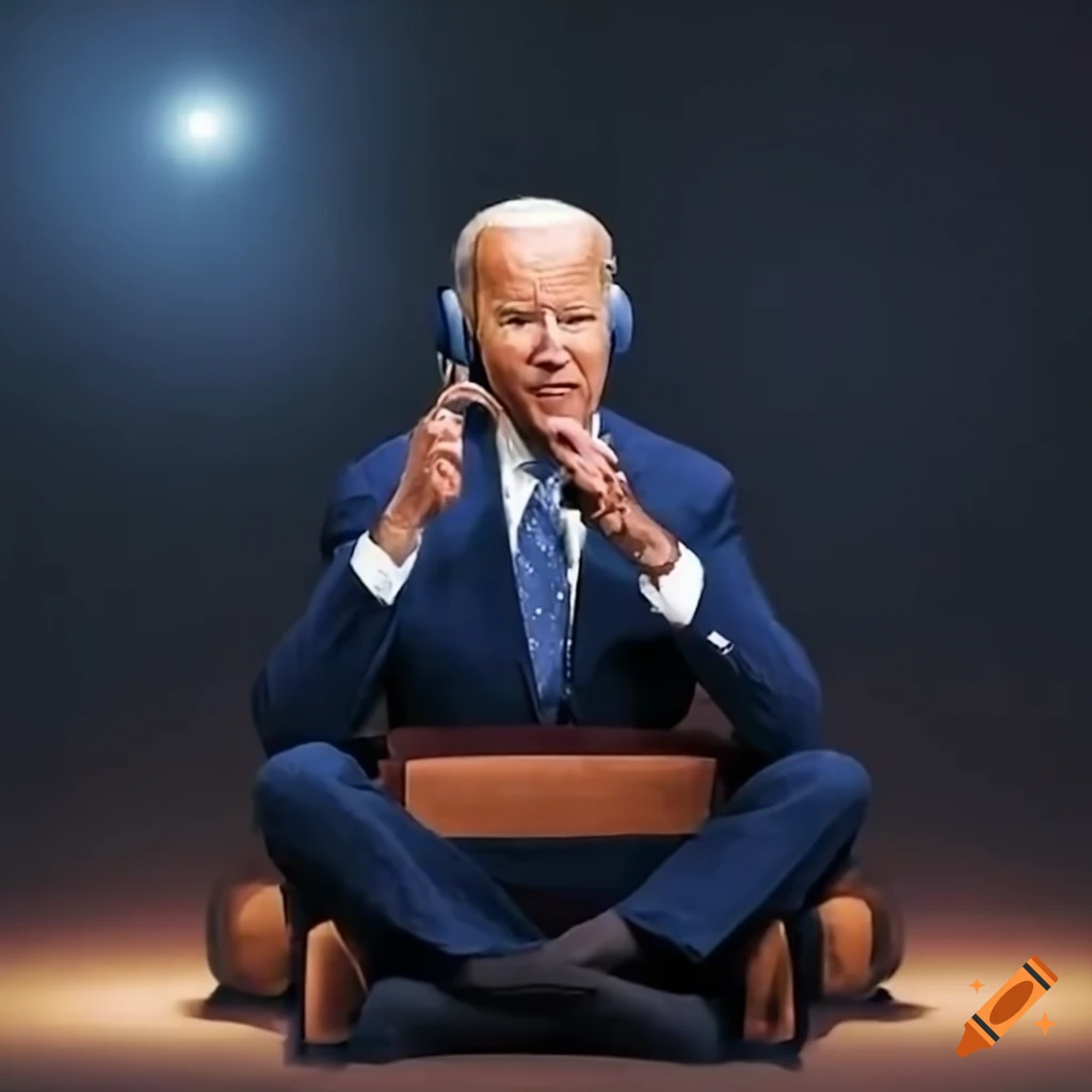 President Biden listening to music on Craiyon