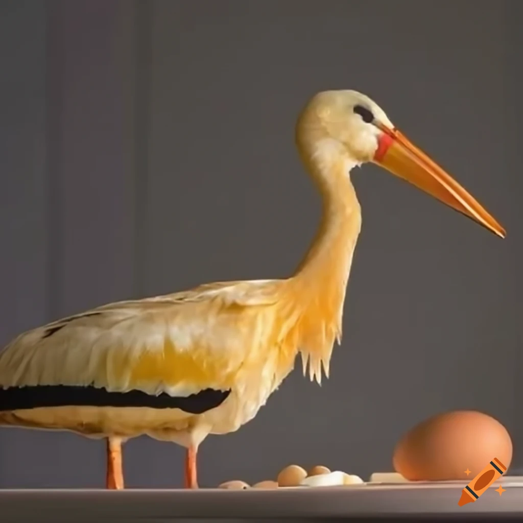 Distorted chair with afterimages resembling a stuffed spoonbill on ...