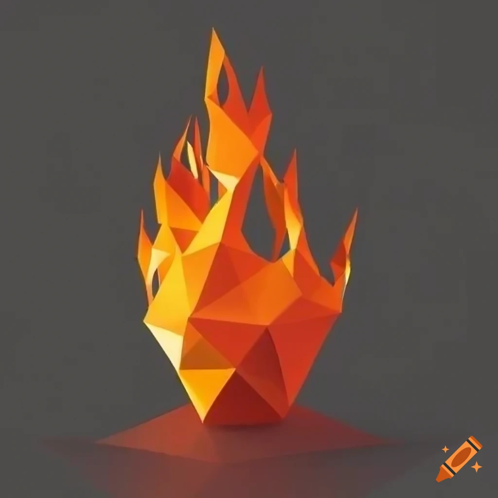 Low poly geometric flame art on Craiyon