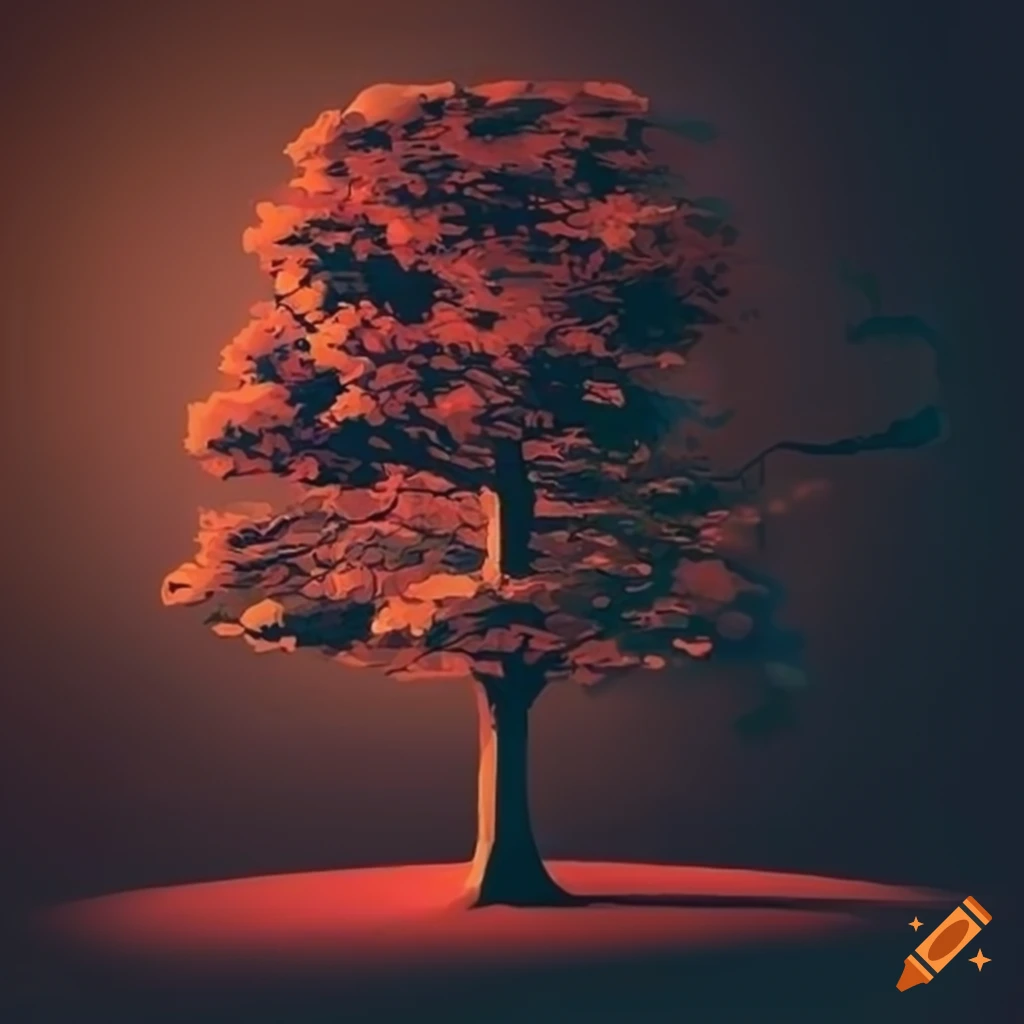 Minimalistic digital art of trees on Craiyon