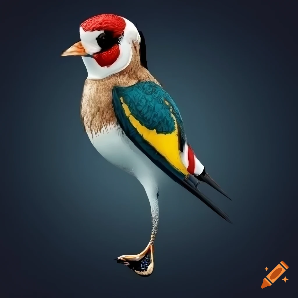 European goldfinch with intricate details on Craiyon