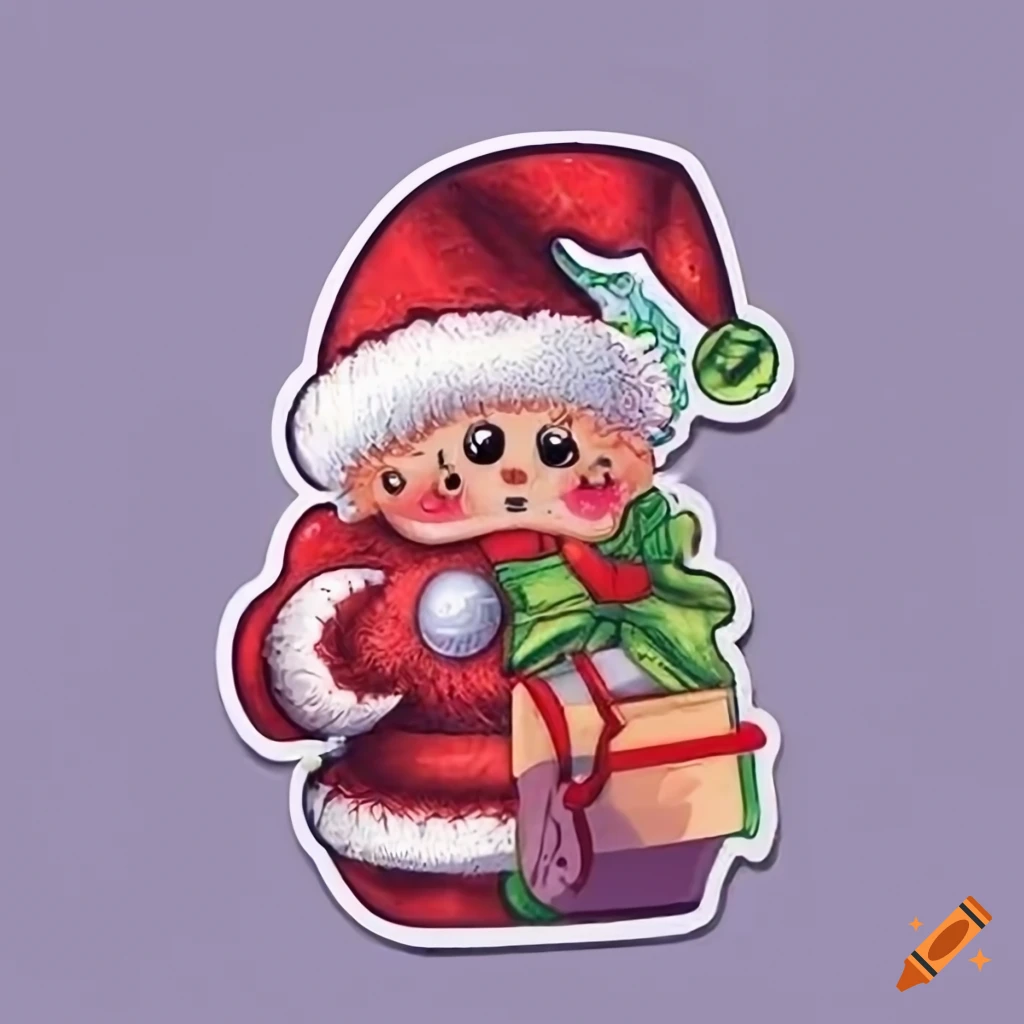 Detailed Outline Christmas Sticker On Craiyon