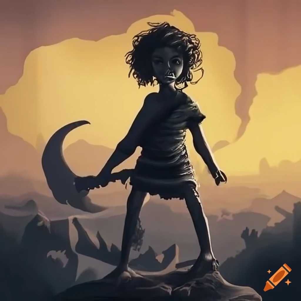 Sculpture of Ronia, the robber's daughter on Craiyon