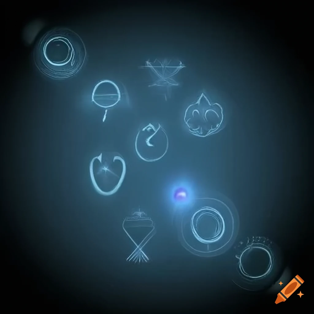 Mysterious mist with magical symbols