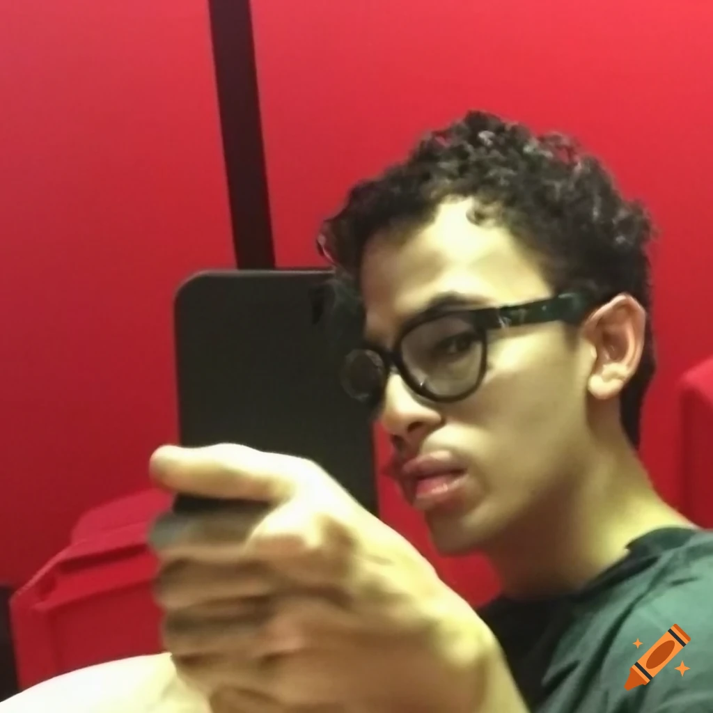 Mirror selfie of a rugged man with a macho look on Craiyon