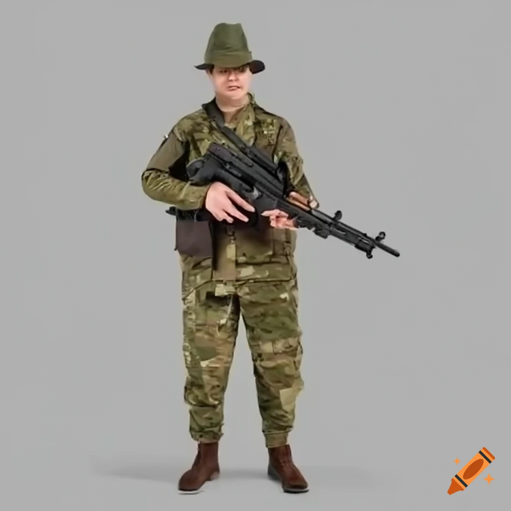 Front-facing person in shooting position with rifle